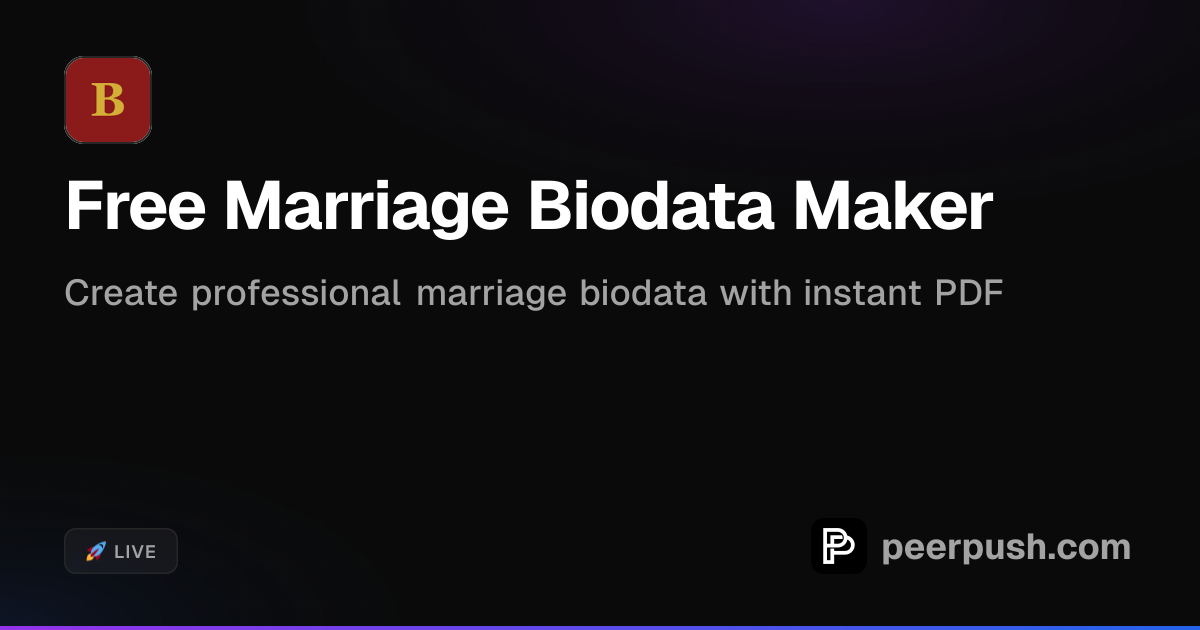 Free Marriage Biodata Maker - Create PDF Biodata | PeerPush